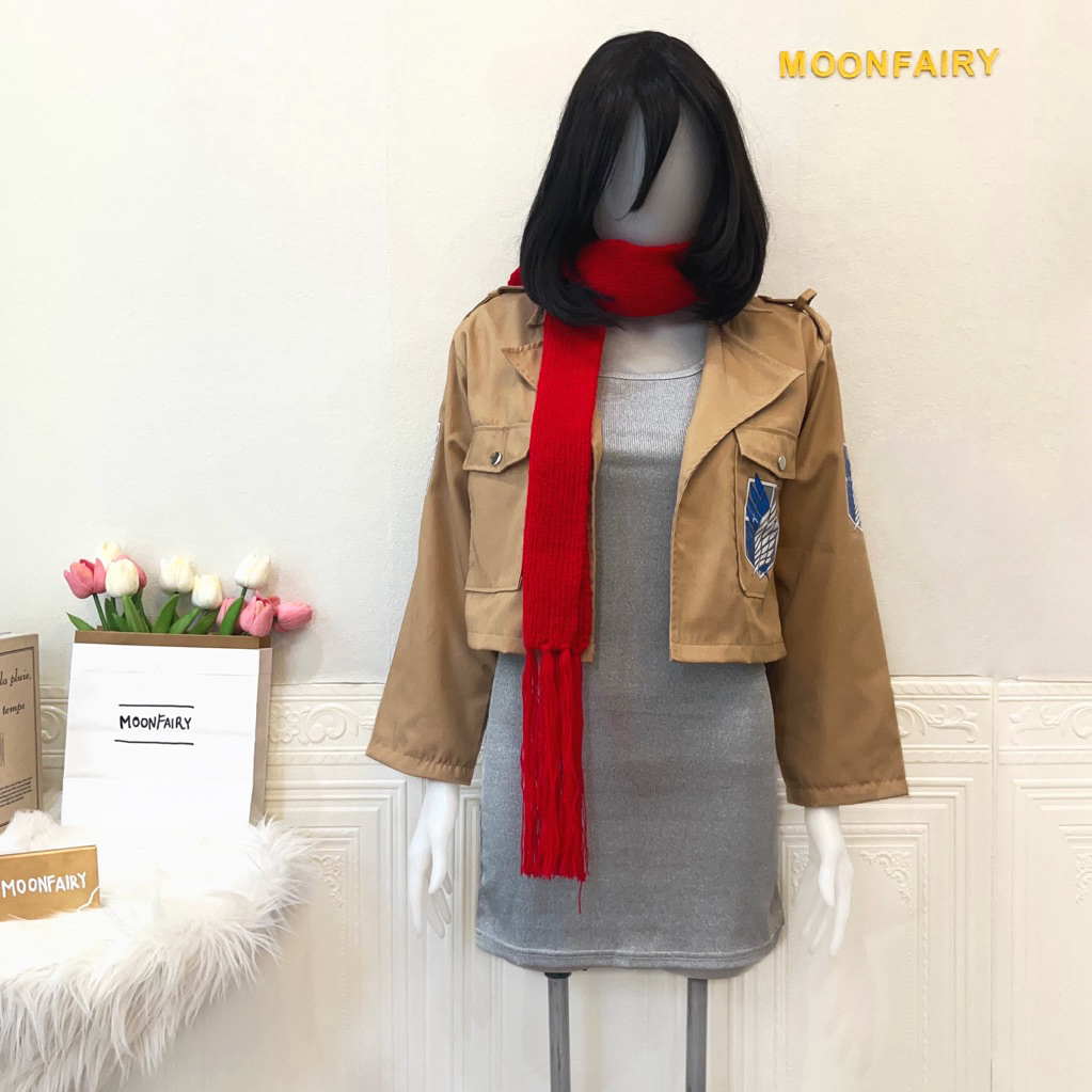 Jual 【Moonfairy】Ready Stock - Mikasa Ackerman Cosplay Costume Grey ...