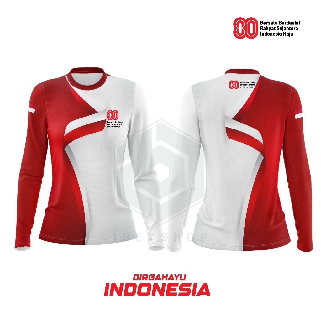Jual Kaos Baju Wanita 17 Agustus Dirgahayu HUT RI-80 / Jersey 17 Agustus Fullprint ART02 ...