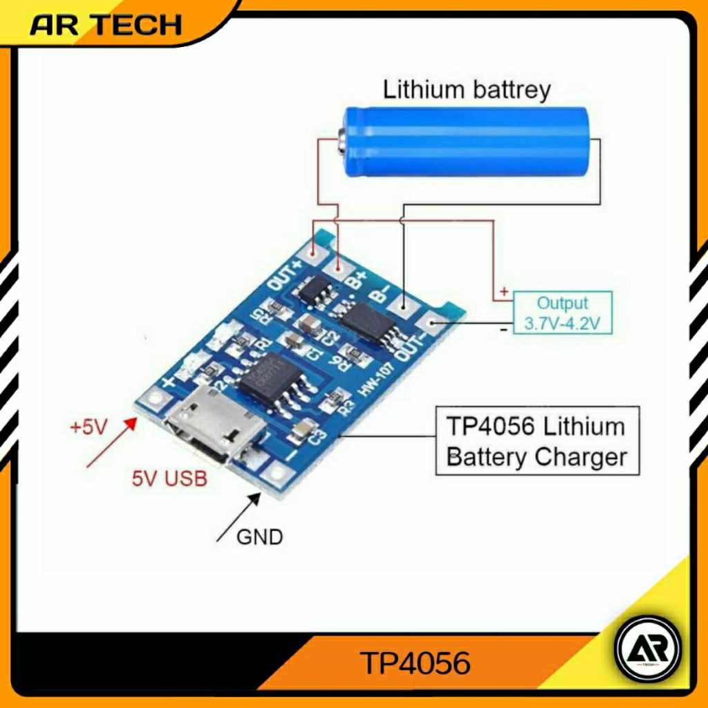 Jual TP4056 Micro USB Lithium Battery Charging Output 5V 1A with ...