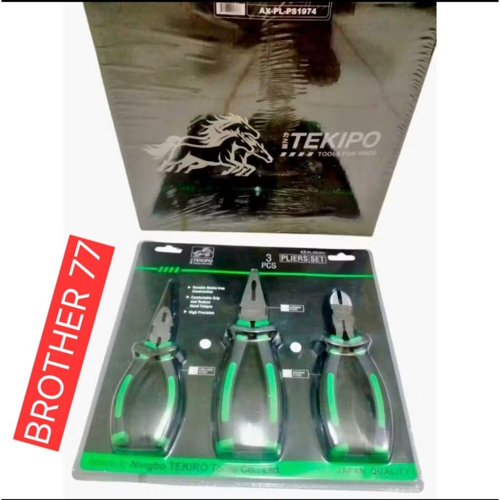 Jual PAKET TANG SET TEKIPO 3 PCS ORIGINAL LANCIP 6" KOMBINASI/ JAPIT 7 ...