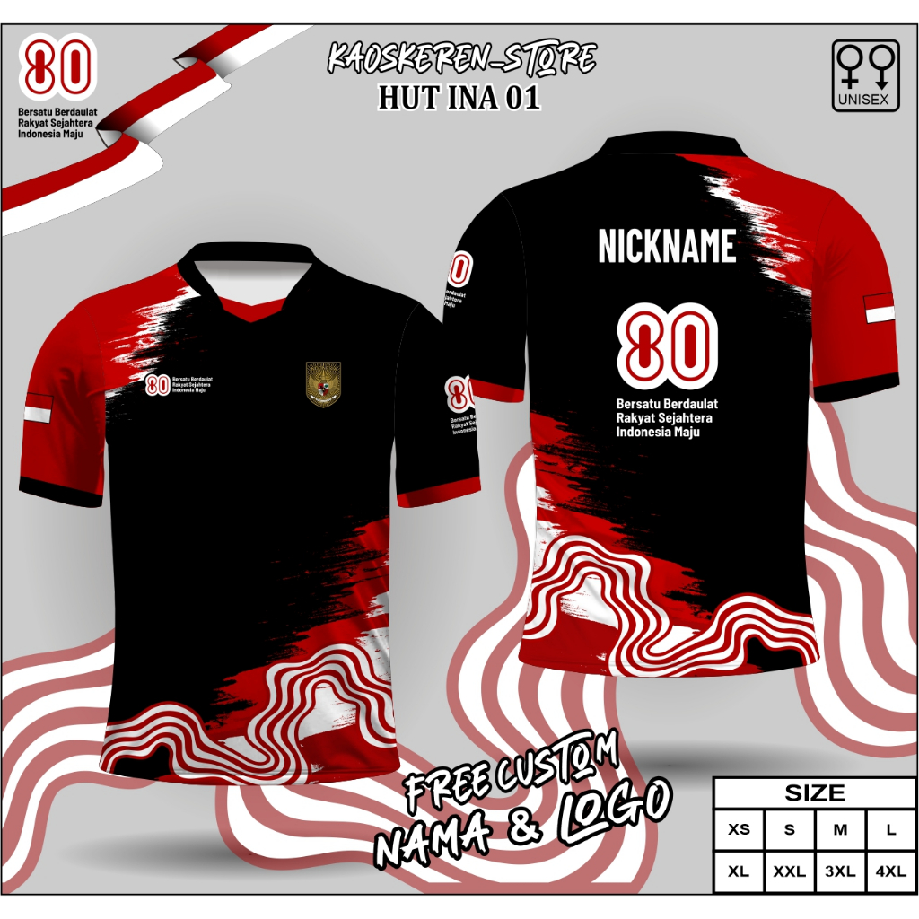 Jual jersey hut ri ke 80 baju kemerdekaan indonesia ke 80 kaos ...