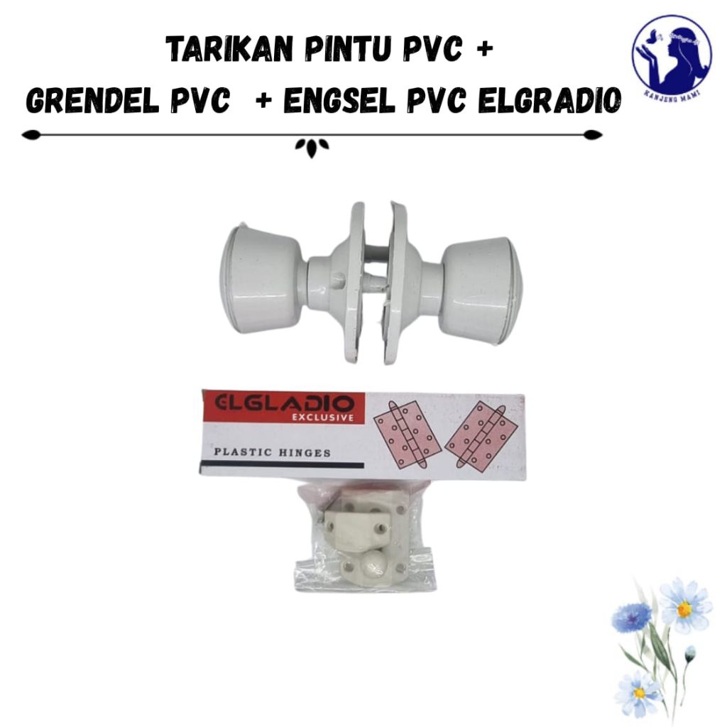 Jual Bundling Tarikan pintu PVC + Grendel PVC + Engsel PVC Egladio ...