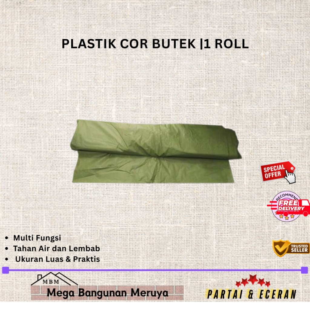 Jual PLASTIK COR HIJAU BUTEK (Satu Roll + - 6-7Kg) | Shopee Indonesia