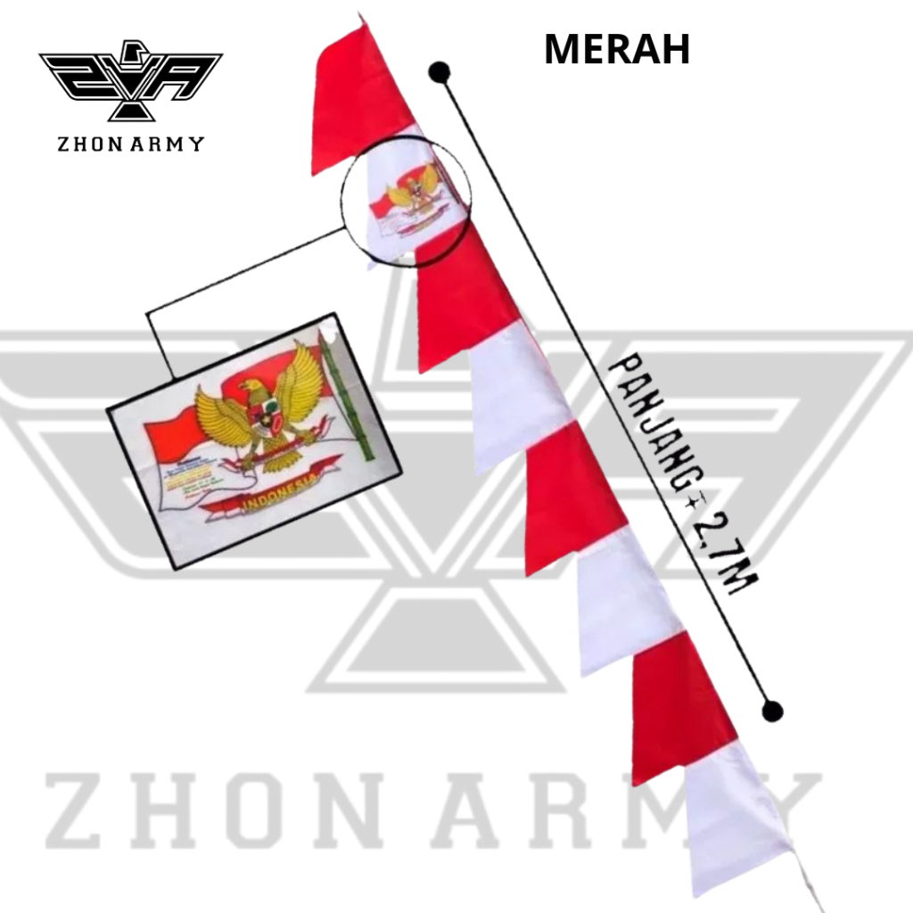 Jual ZHON ARMY Paket 3 PCS Bendera Umbul Umbul Warna Warni/Umbul Umbul ...