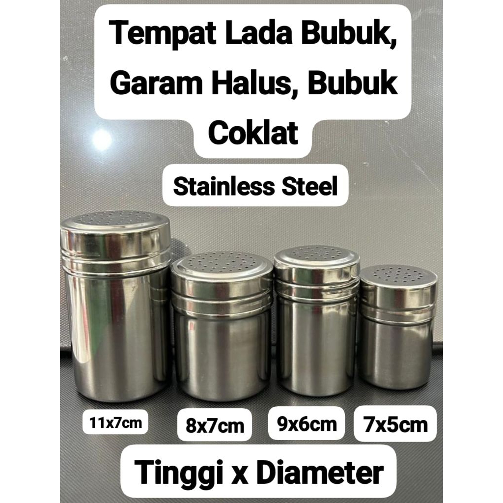 Jual Tempat Wadah Lada Bubuk Garam Halus Bubuk Coklat / Salt Pepper ...