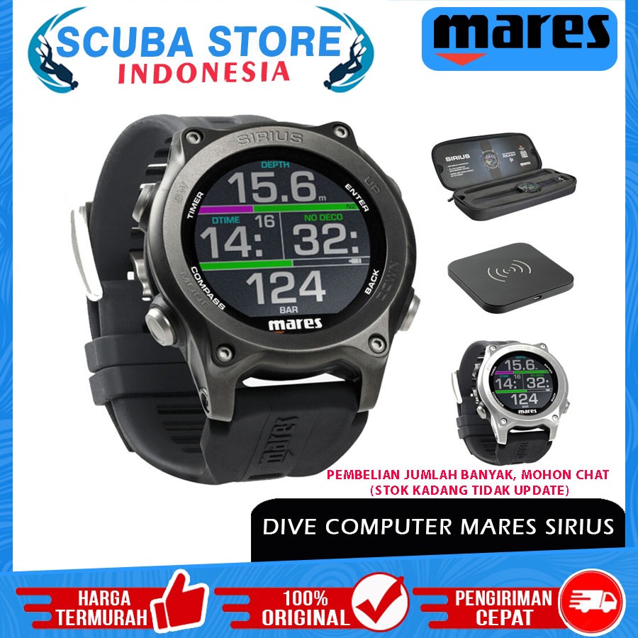 Jual Dive Comp Computer Mares Sirius Jam Tangan Selam Scuba Diving ...