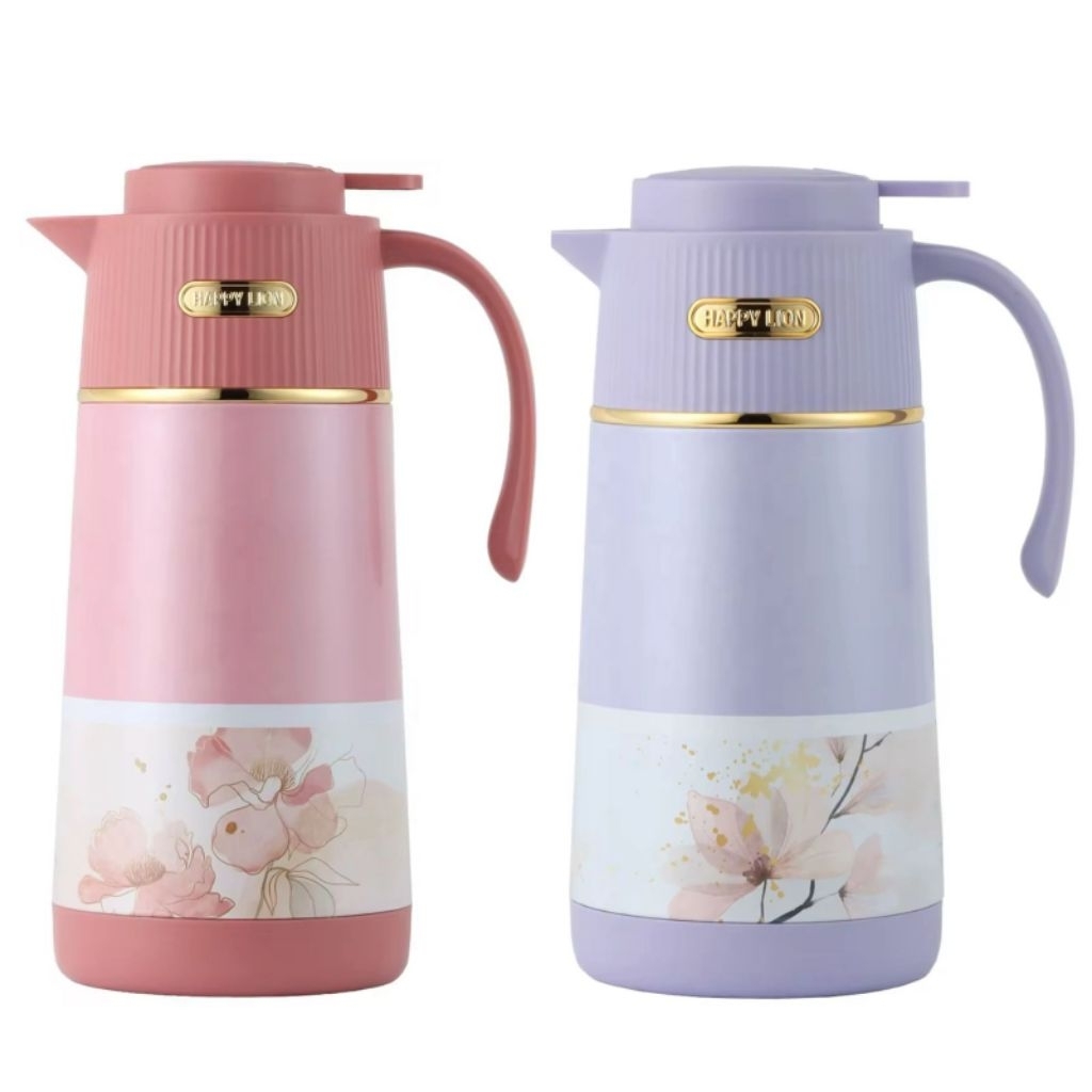 Jual Termos Jumbo Pink Vacuum Flask Teko Air Minum 1,9L Polos Bunga ...