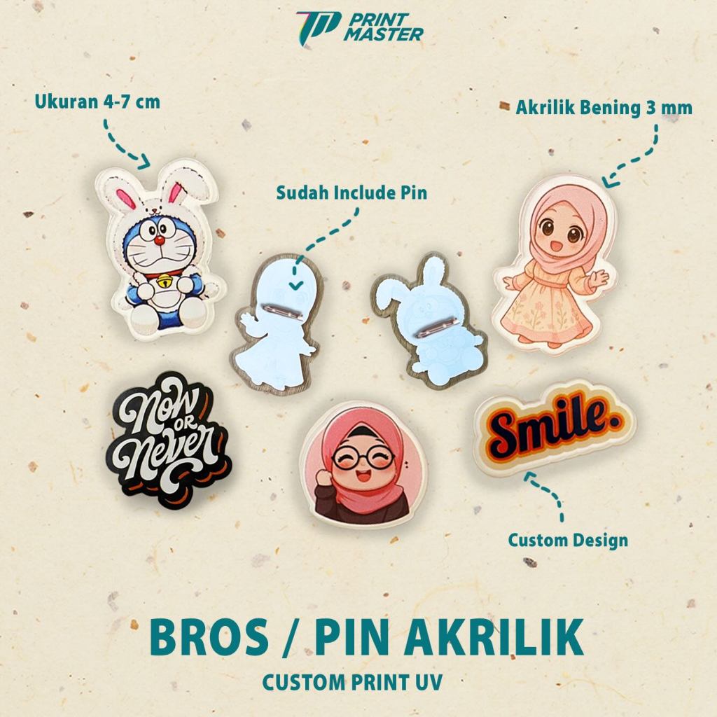 Jual Custom Pin Akrilik | Bros Akrilik Custom Nama Logo | Enamel Pin ...