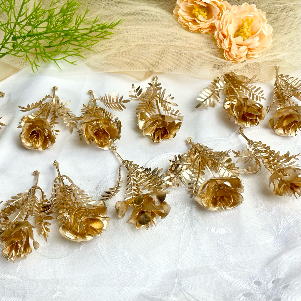 Jual CI GALLERY BUNGA MAWAR MINI GOLD | Shopee Indonesia