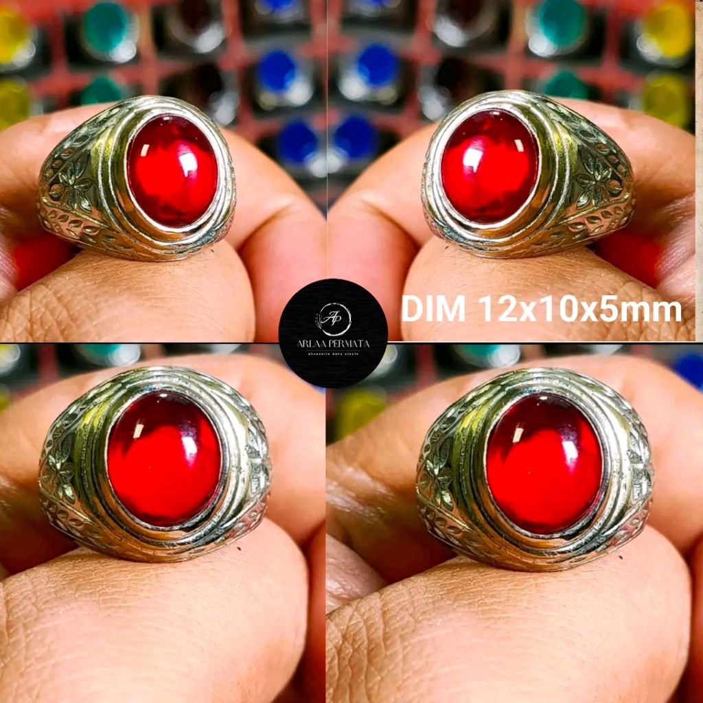 Jual CINCIN BATU MERAH DELIMA SIAM CRYSTAL DIM 12 MM | Shopee Indonesia