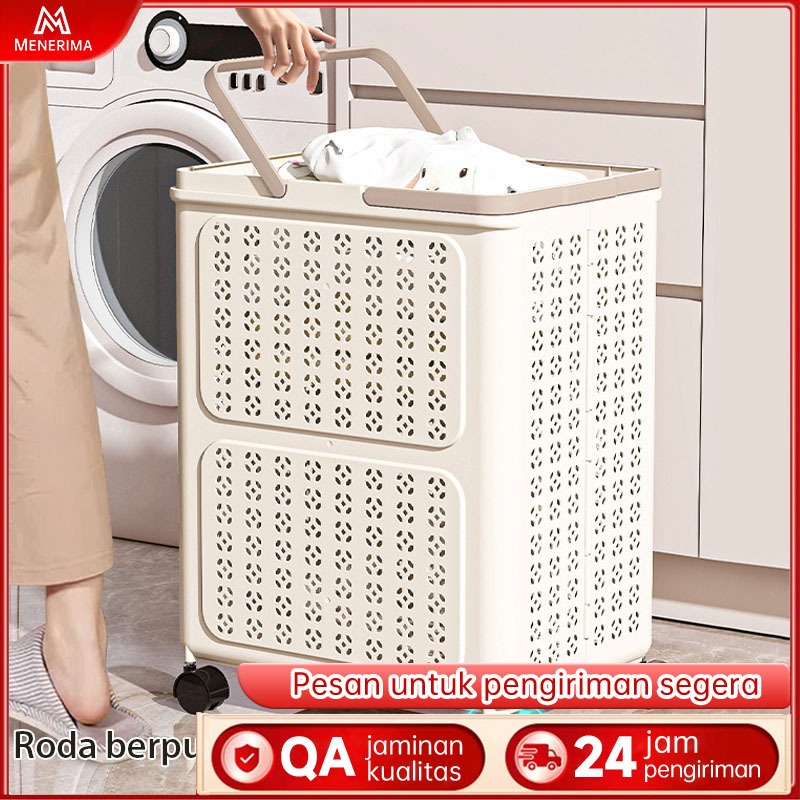 Jual Laundry Basket Keranjang Serbaguna Tempat Baju Kotor Dengan Roda ...