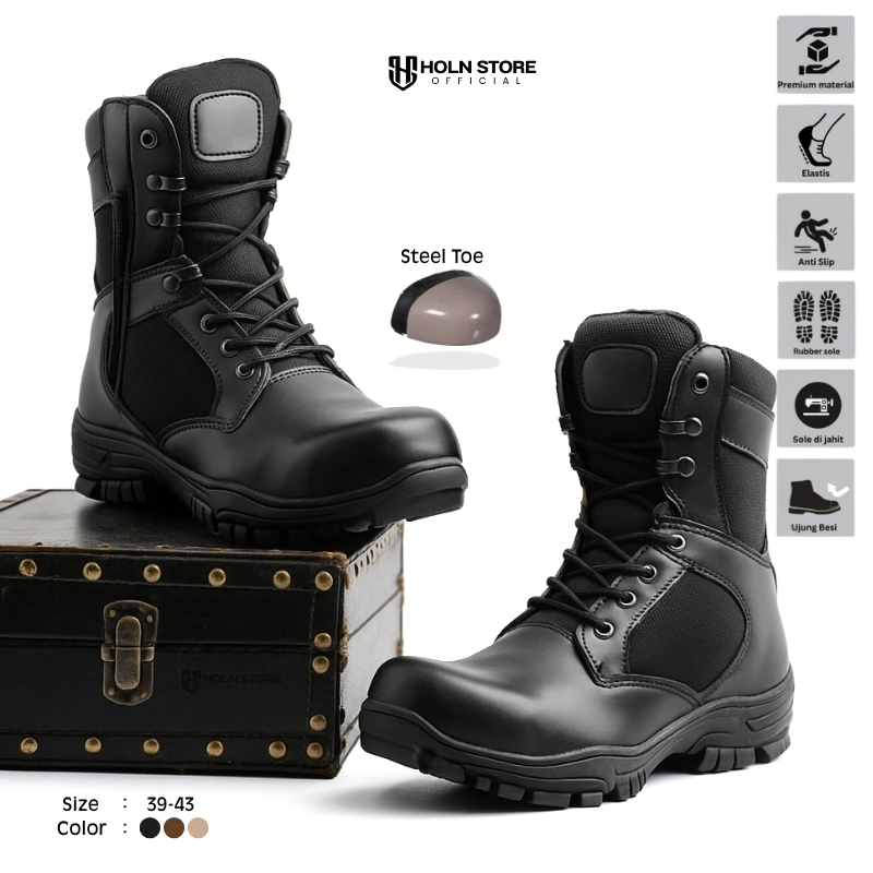 Jual Sepatu Boots Tactical PDL PDH Pria Ujung Besi Sepatu Kerja Septy ...