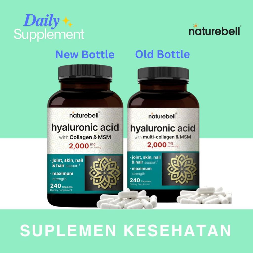 Jual Naturebell Hyaluronic Acid with Multi Collagen & MSM 2000mg - 240 ...