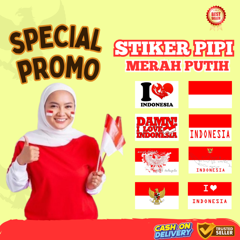 Jual Sadewa Stiker Pipi Bendera Merah Putih Chromo Sticker Kemerdekaan ...