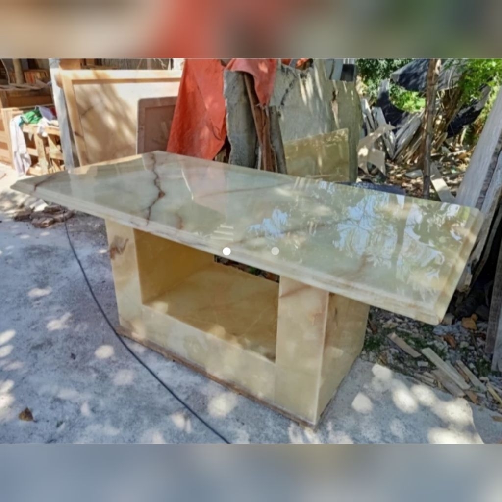 Jual Meja Batu Onyx Bawean Finishing Super Glossy Kwalitas Terbaik ...