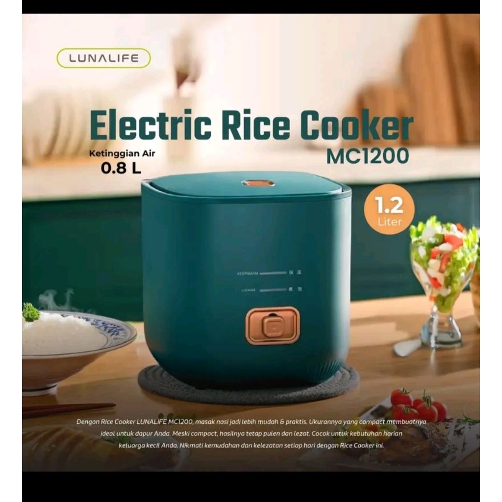 Jual LUNALIFE Magiccom Ricecooker Penanak Nasi Portable 1.2L (0.8KG ...
