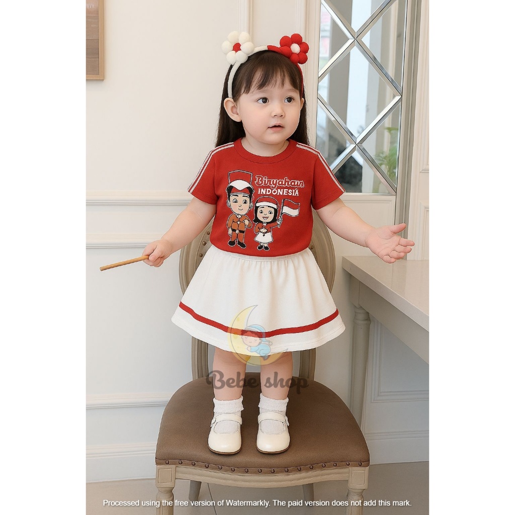 Jual Setelan merah putih anak perempuan 17 aguastus model terbaru merah putih dan bando saja ...