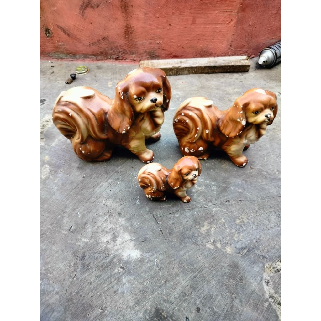 Jual boneka anjing jadul keramik untuk display cafe dan toko | Shopee ...