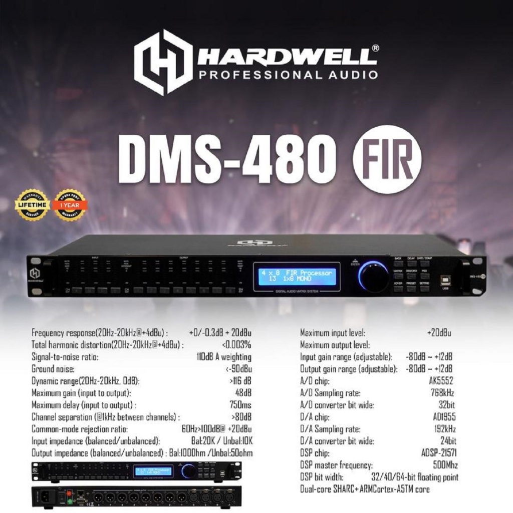 Jual DLMS HARDWELL DMS 480 FIR / DSP Processor Digital Loudspeaker Management System Original ...