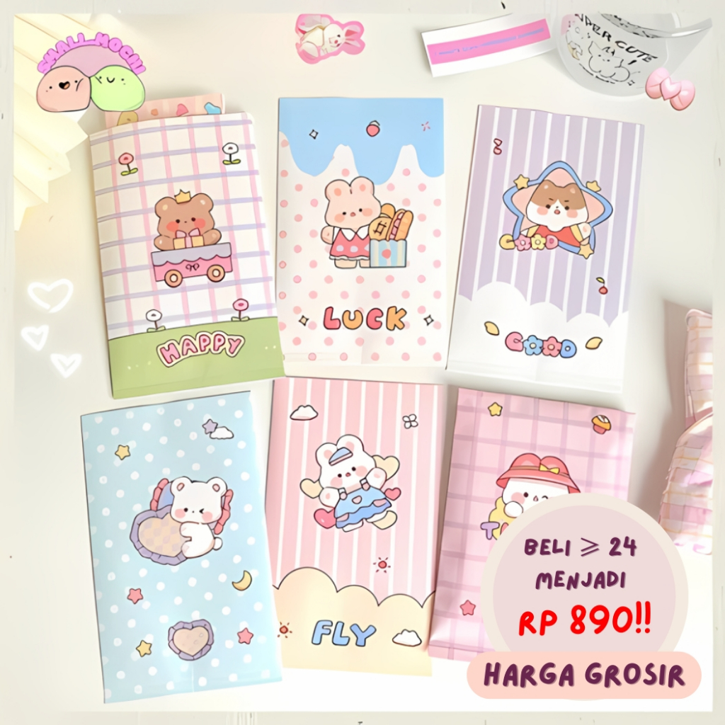 Jual 1 Lembar Kertas Packing Paper Bag Amplop Gambar Karakter Kartun ...