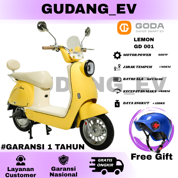 Jual Sepeda Listrik Goda Lemon GD001 Terbaru Garansi Resmi 1 Tahun Type ...