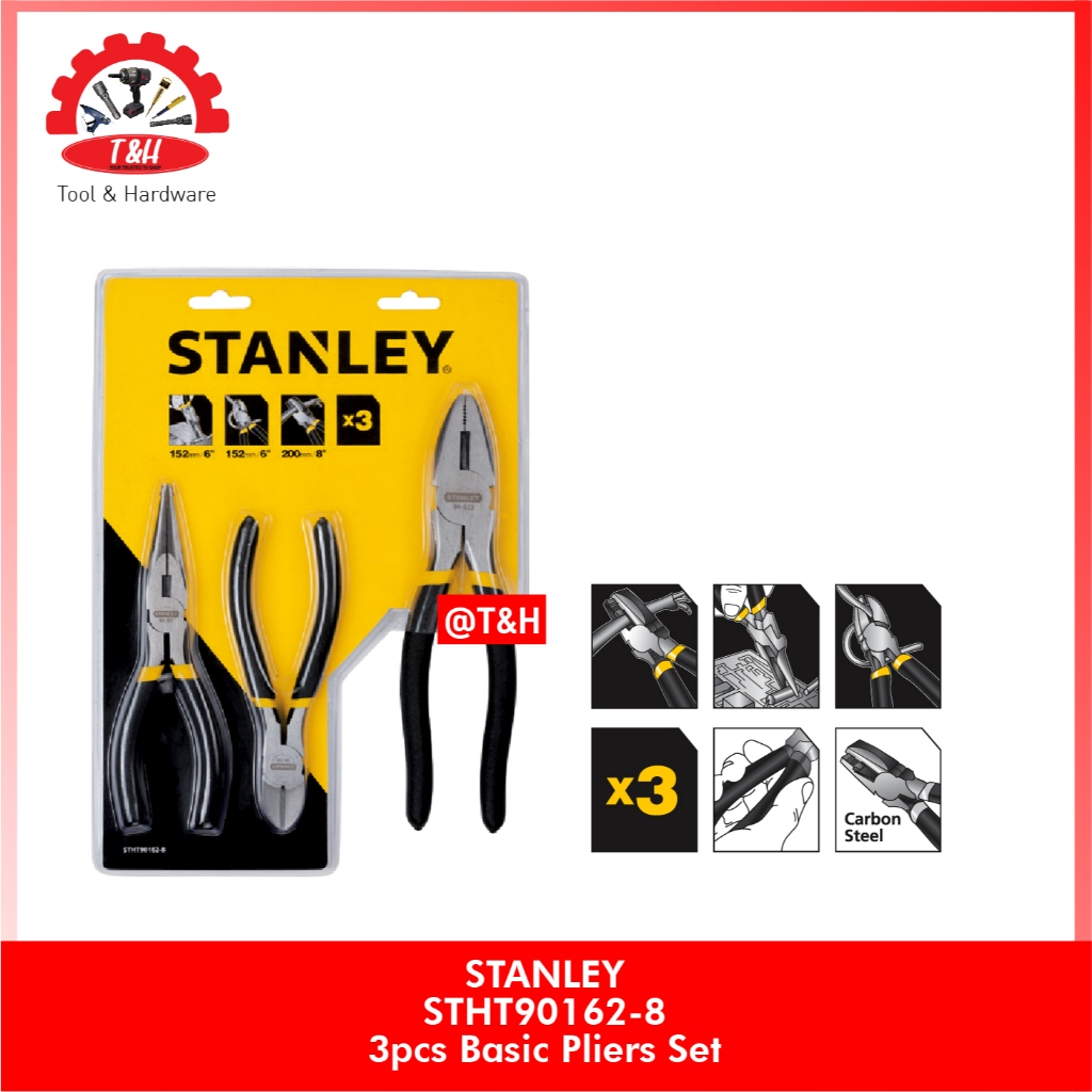 Jual Stanley Tang Set 3 Pcs Basic Pliers Set STANLEY STHT90162-8 / Tang ...