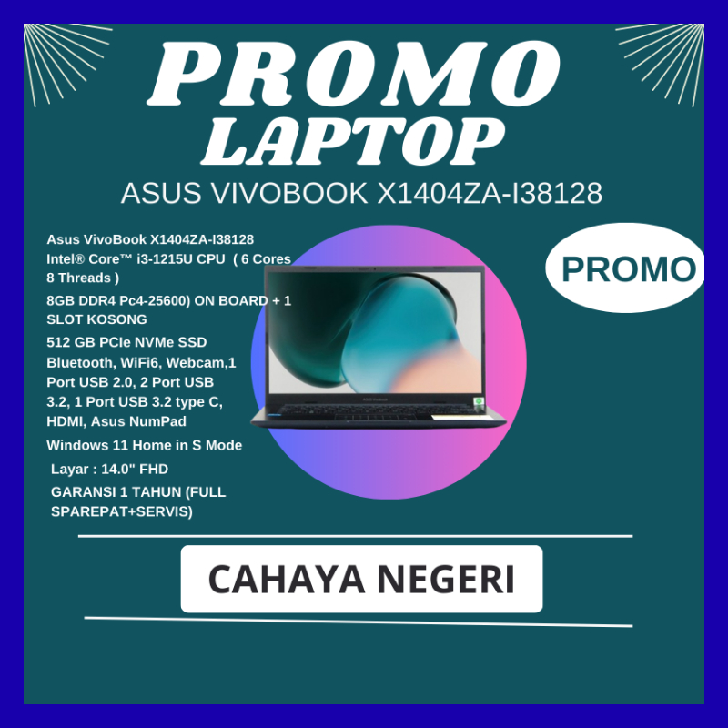 Jual PROMO LAPTOP Asus VivoBook X1404ZA-I38128 Intel CORE i3 GEN 12 RAM ...