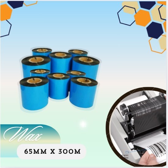 Jual Wax Ribbon Todaytec 65mm X 300m - Roll Printer Barcode - Untuk ...