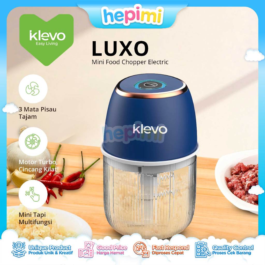 Jual KLEVO LUXO Mini Food Chopper Electric 300 ML Portable Blender ...