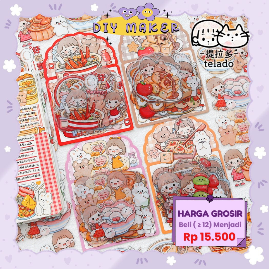 Jual DM 1 Pack Isi 40 Pcs Stiker Deco Botol Sticker Aesthetic Telado ...