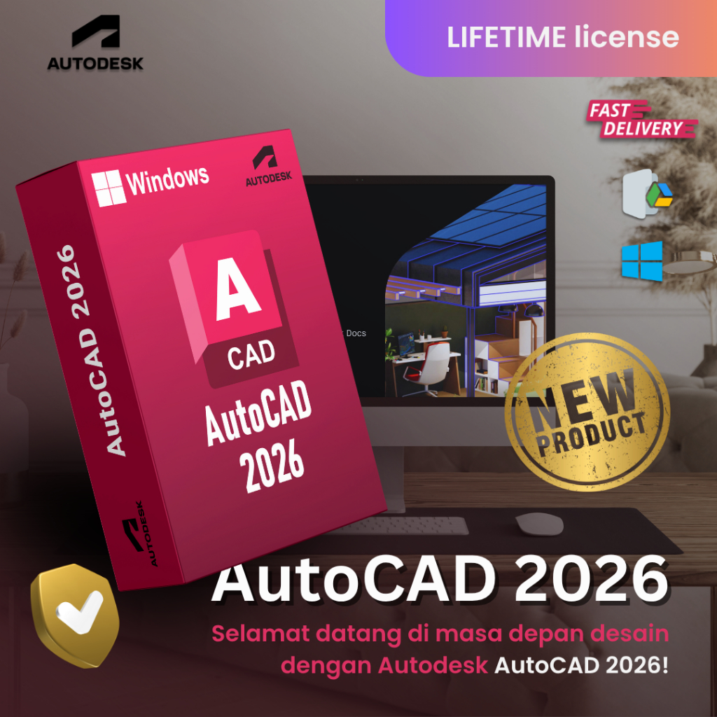 Jual AutoCAD 2026 Full Version No Trial-Lifetime + Instalasi Sangat ...