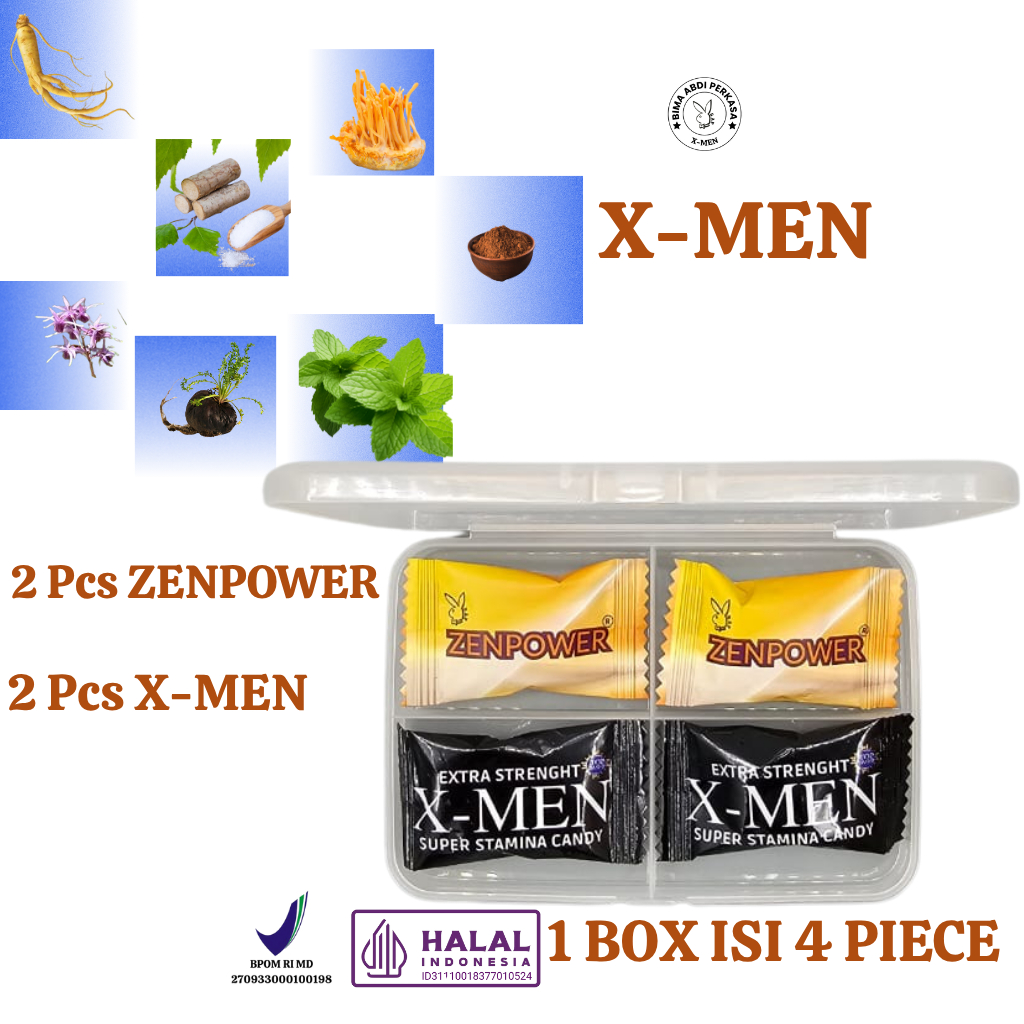 Jual X-MEN & ZENPOWER – Paket Permen Herbal Isi 4 (Mix Rasa) | Shopee ...