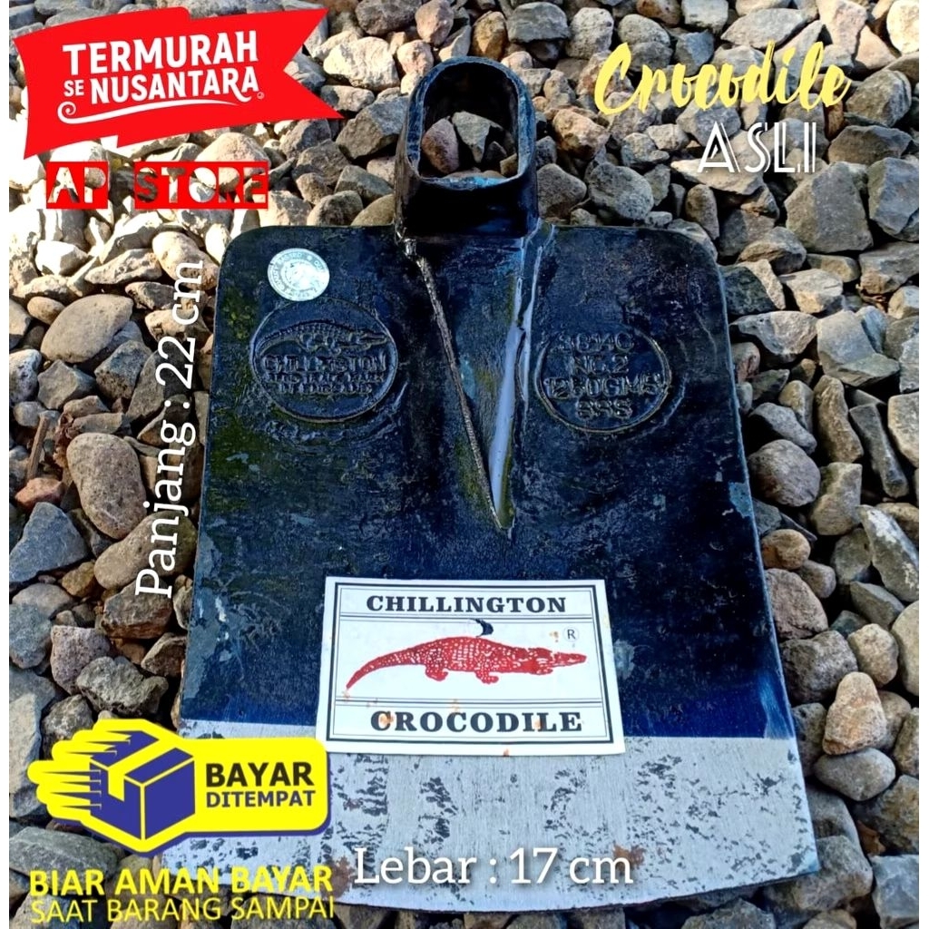 Jual Cangkul tanah cap chilington crocodile-cangkul sawah anti lengket ...