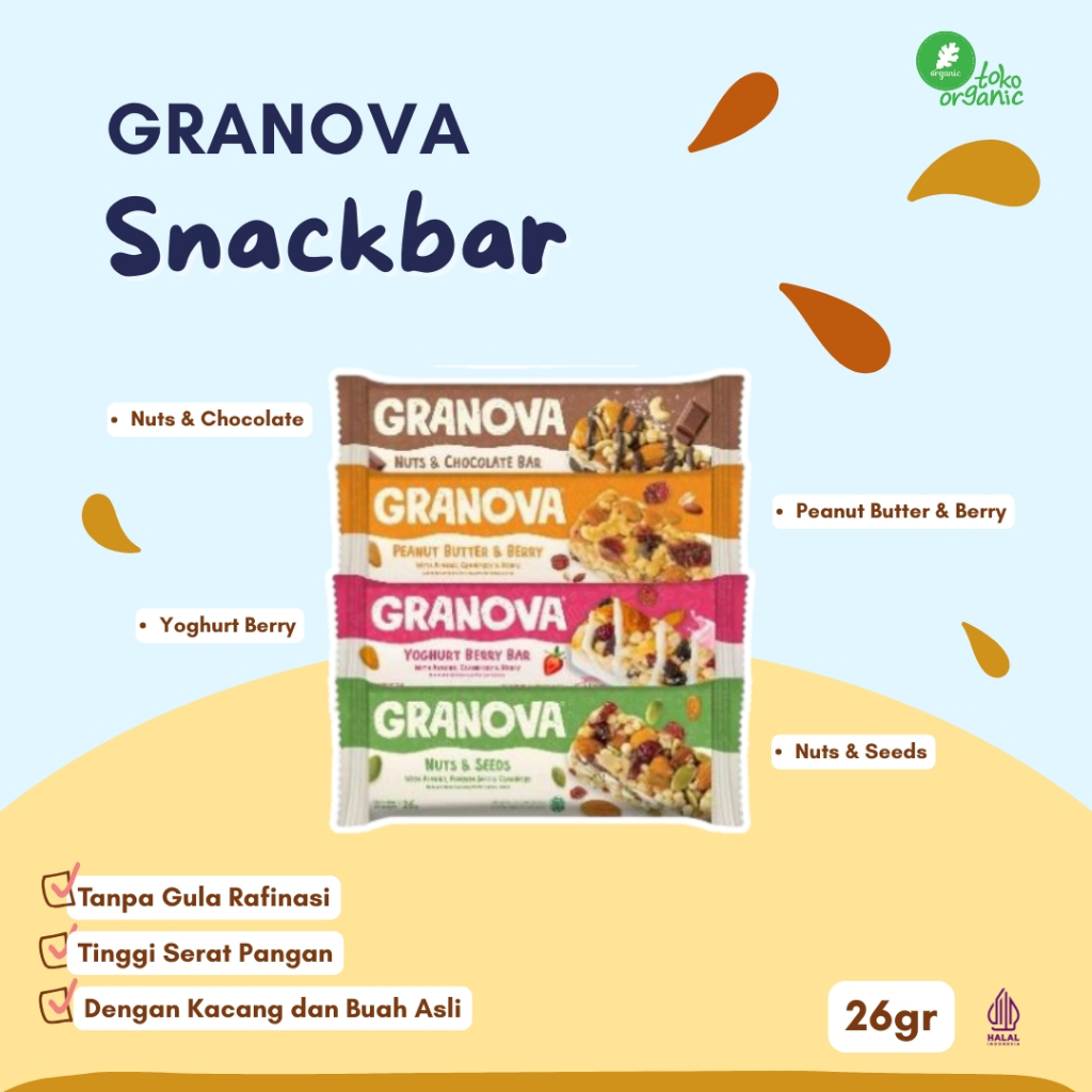 Jual Granova SnackBar (26gr) | Snackbar Sehat, Camilan Sehat, DIet ...