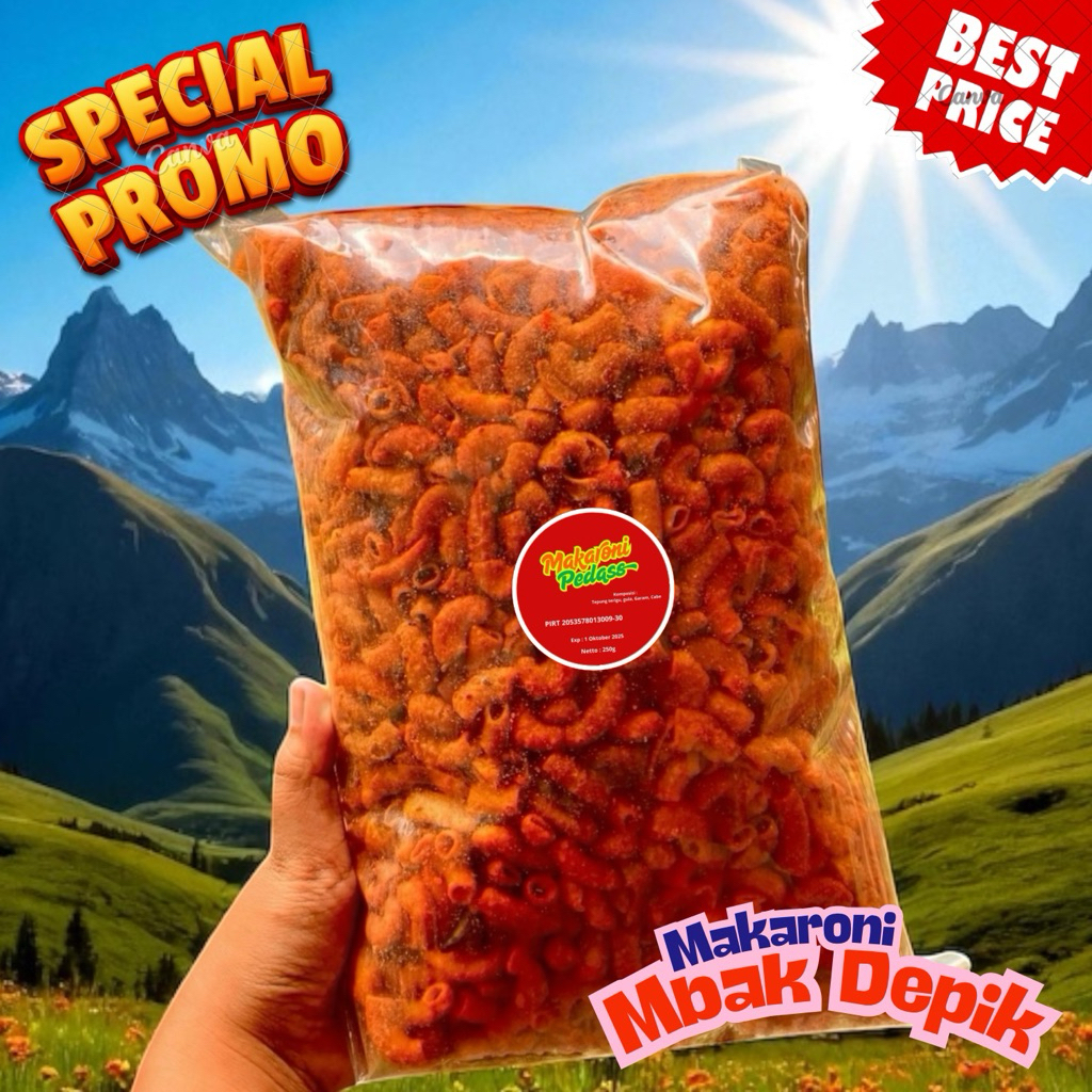 Jual Makaroni Pedas 1/4kg | Makaroni pedas 250g | Makaroni Pedas Kriyuk ...
