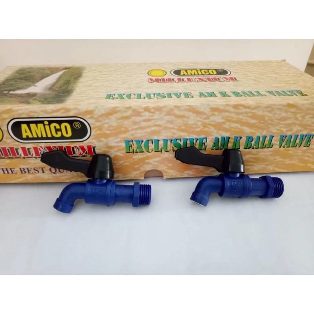 Jual Keran Kran Air PVC Plastik Amico 1/2 inch & 3/4 inch Original ...