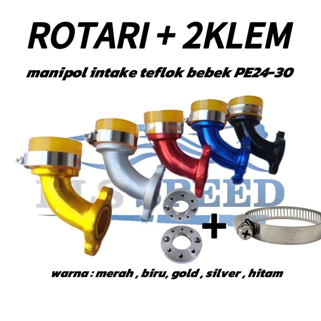 Jual Rotari Manifold Intake PE24-30 + 2 Klem | Teflon Bebek | Warna ...