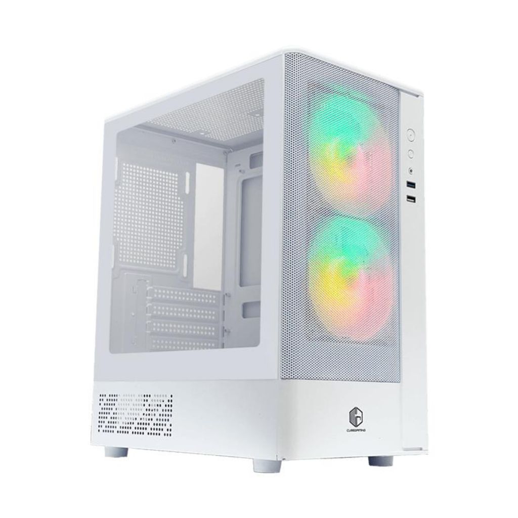Jual CUBEGAMING RUMUN Mesh TG USB 3.0 Mid Tower Micro ATX White + 2 FAN ...
