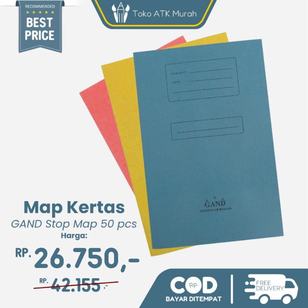 Jual Map Kertas File Dokumen GAND Stop Map - Stopmap Folio 5002 (50 pcs ...