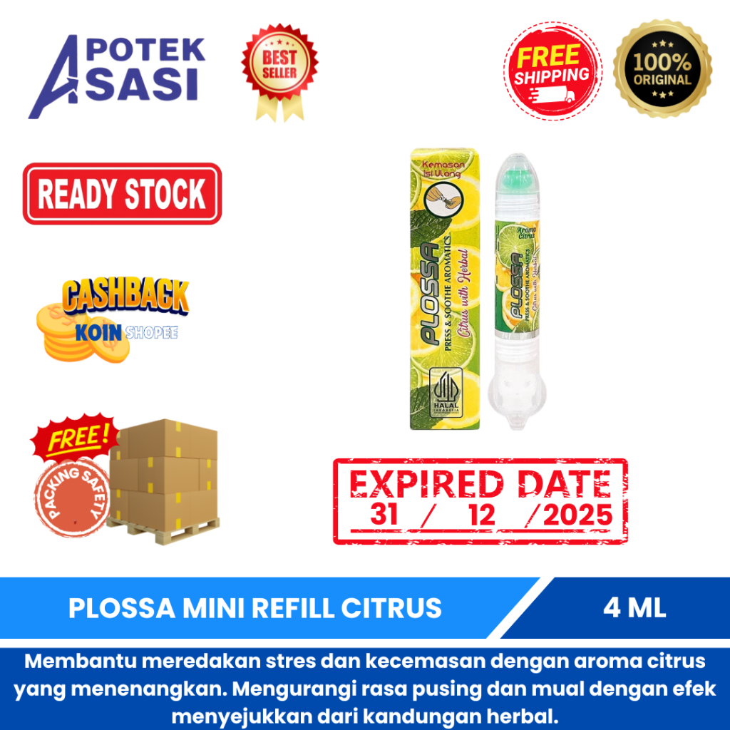Jual PLOSSA MINI REFILL CITRUS KUNING 4ML (ED 12/2025) | Shopee Indonesia