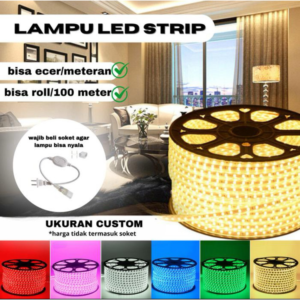 Jual LAMPU LED STRIP 5050 100meter LAMPU HIAS / Strip Lampu 100M+Free ...