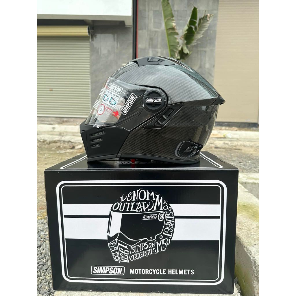 Jual Helm Modular Simpson Darksome Carbon (XXL) | Shopee Indonesia