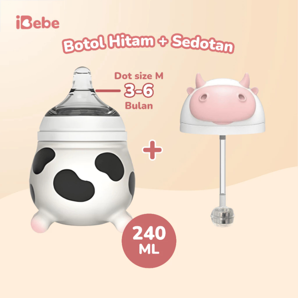Jual ibebe Kepala sapi 240ml Botol susu silicon Minum Anak Viral lucu ...