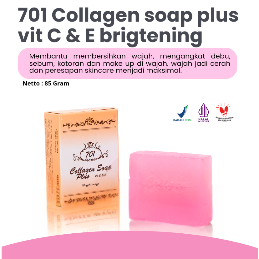 Jual Sabun Collagen 701 Facial soap collagen plus Vit C & E 85 gr BPOM ...