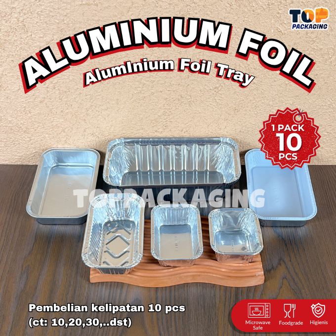 Jual Alumunium Foil Tray Kotak Persegi Panjang Wadah Makanan Kue Dimsum ...