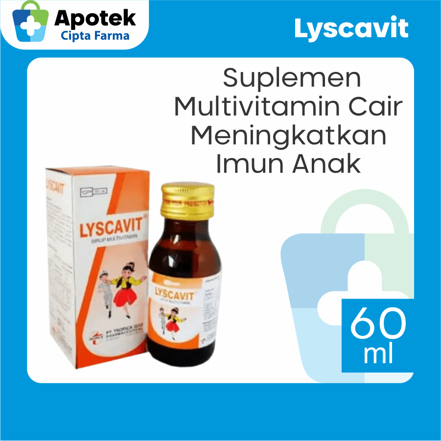 Jual Lyscavit Sirup Multivitamin dan Mineral Multi Vitamin L Lysine ...