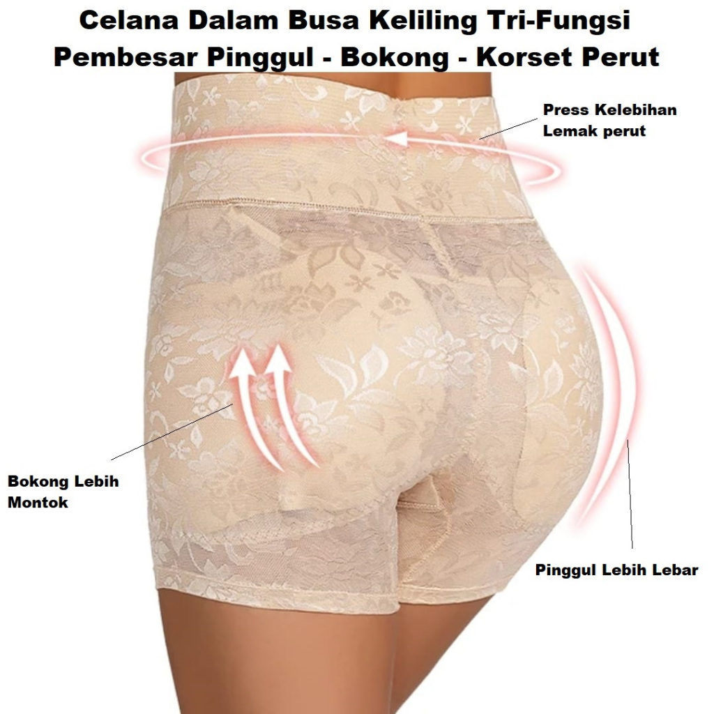 Jual Celana Dalam Busa Keliling Pinggul - Bokong - Korset Perut Motif Bunga Segiempat / CD Busa ...