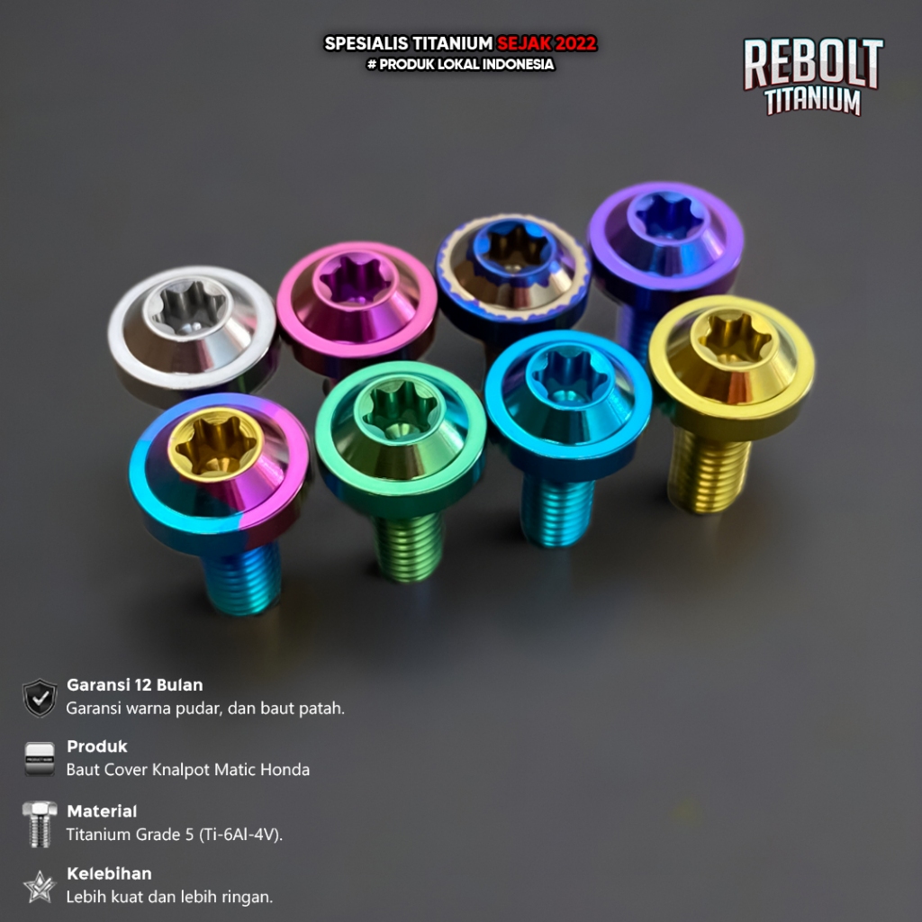 Jual Baut Titanium Cover Knalpot Matic Honda REBOLT Garansi 12 Bulan ...