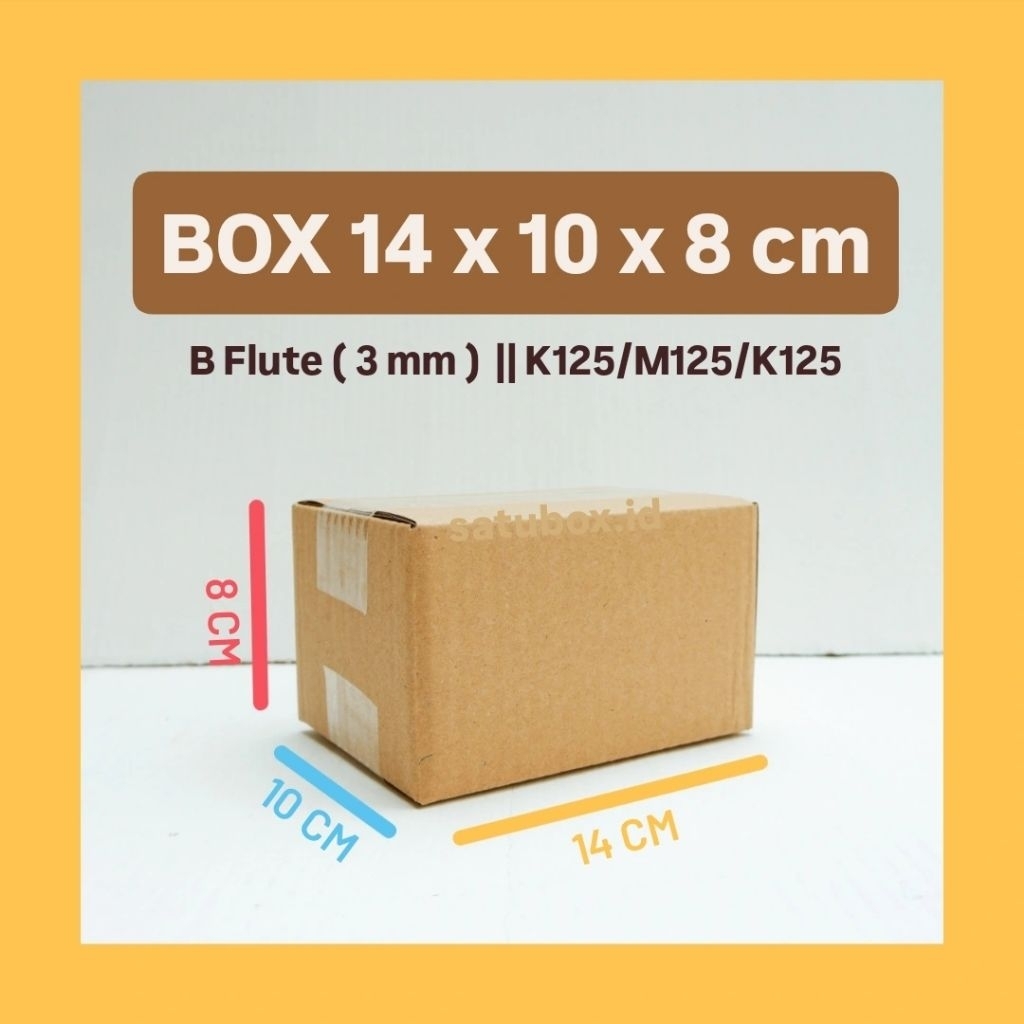Jual kardus karton box polos uk. 14 x 10 x 8 cm, single wall tebal 3mm ...