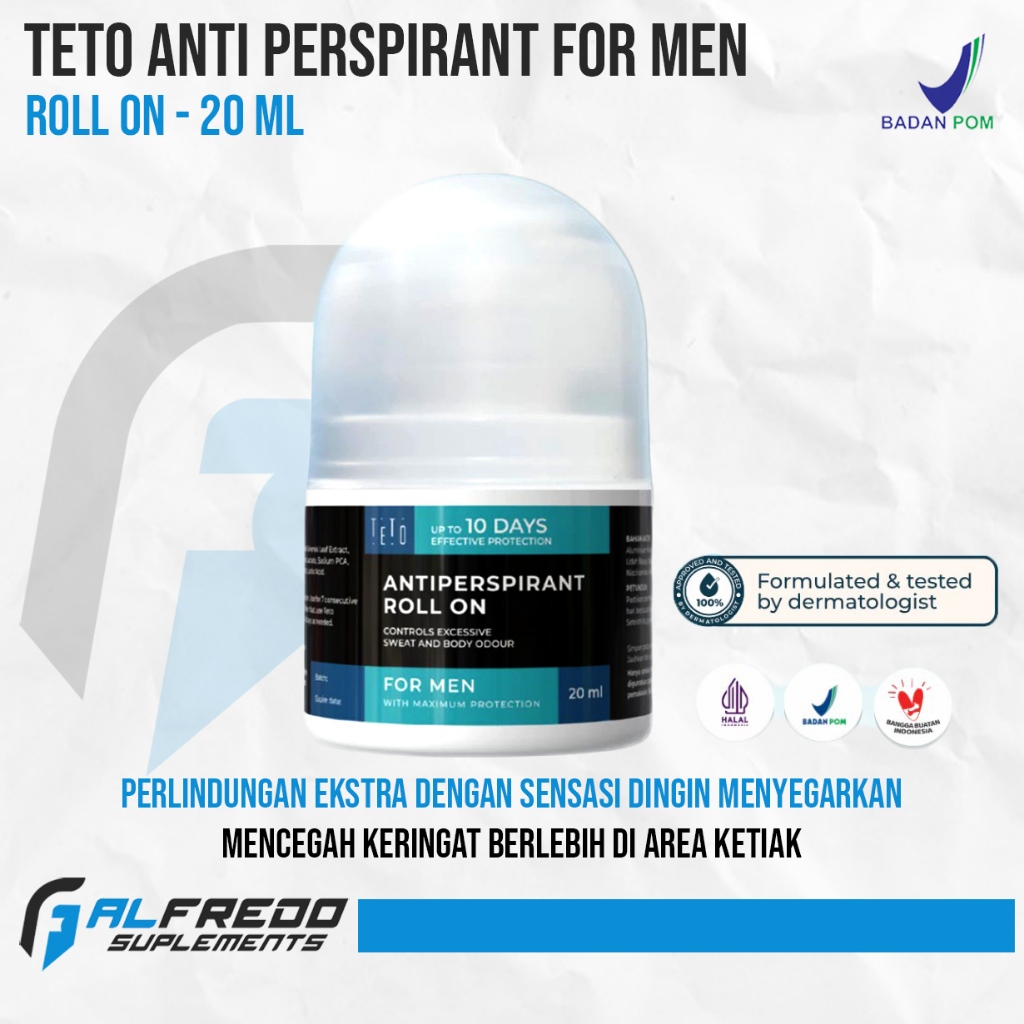 Jual TETO Antiperspirant Roll On For Men 20 mL Deodorant Anti ...